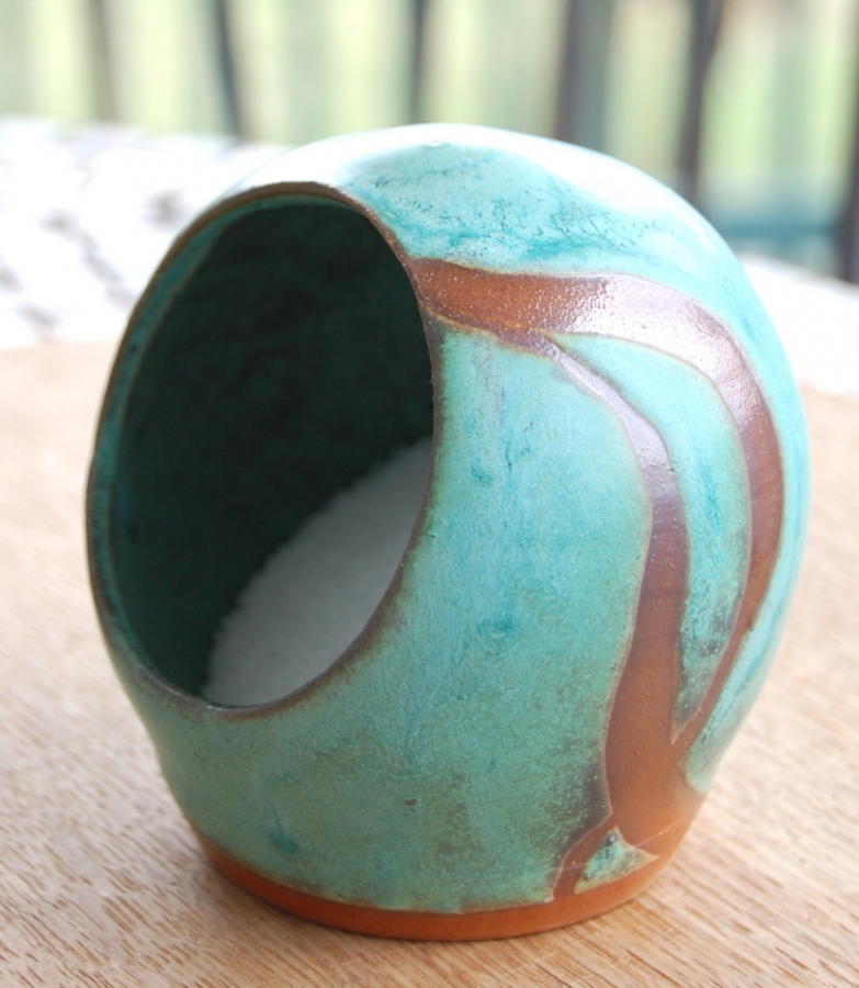 Handmade Pottery Salt Pig or Salt Cellar in Turquoise Hand Thrown ...