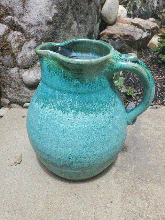 Hand Thrown Pottery Pitcher Large One Gallon Stoneware Pottery Pitcher ...