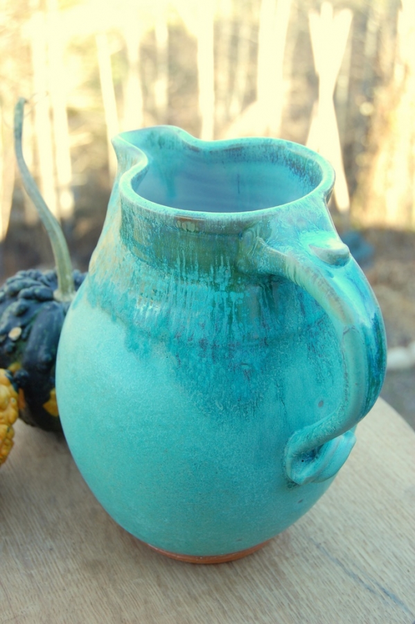 Hand Thrown Pottery Pitcher Large One Gallon Stoneware Pottery Pitcher ...