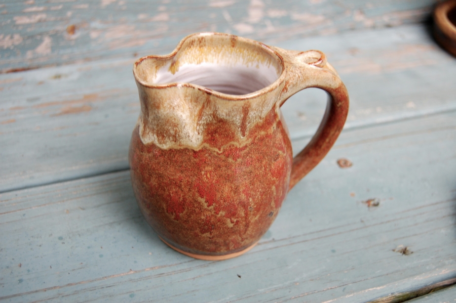 Hand Thrown Stoneware Pottery Creamer Handmade Pottery Pitcher Rustic Glaze