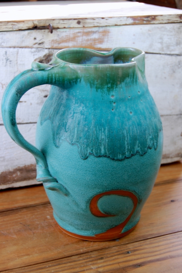 Handmade Pottery Pitcher Hand Thrown Stoneware Pottery Pitcher One ...
