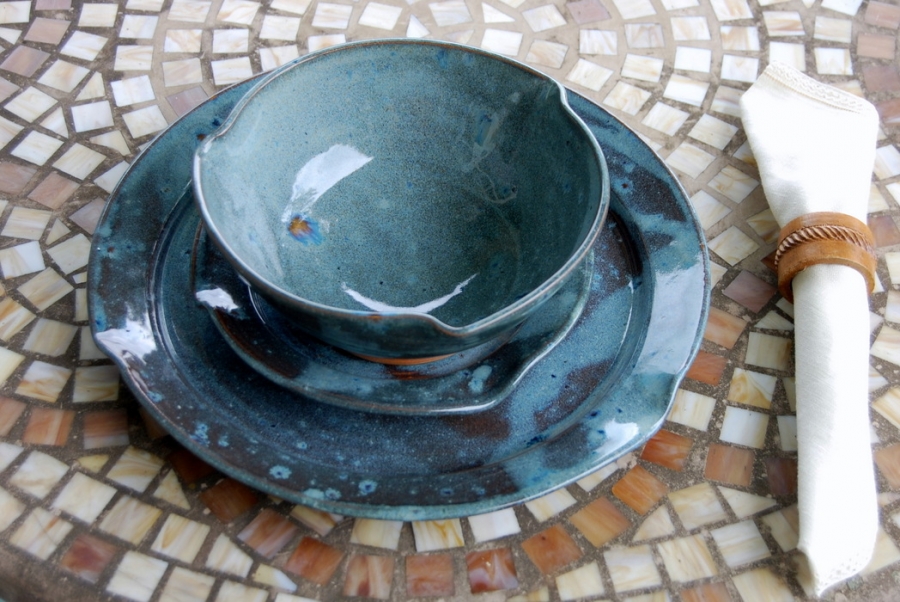 Handmade Pottery Dinnerware Set Hand Thrown Place Setting Stoneware ...