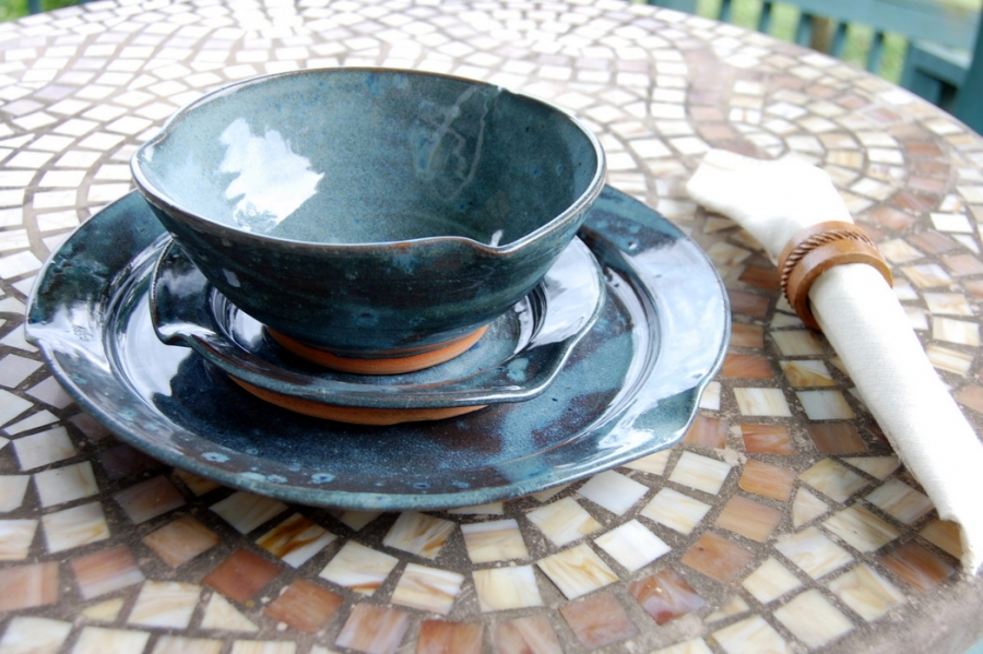 Handmade Pottery Dinnerware Set Hand Thrown Place Setting Stoneware ...