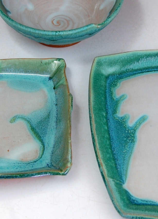 Handmade Pottery Dinnerware Set Turquoise Place Setting Stoneware ...