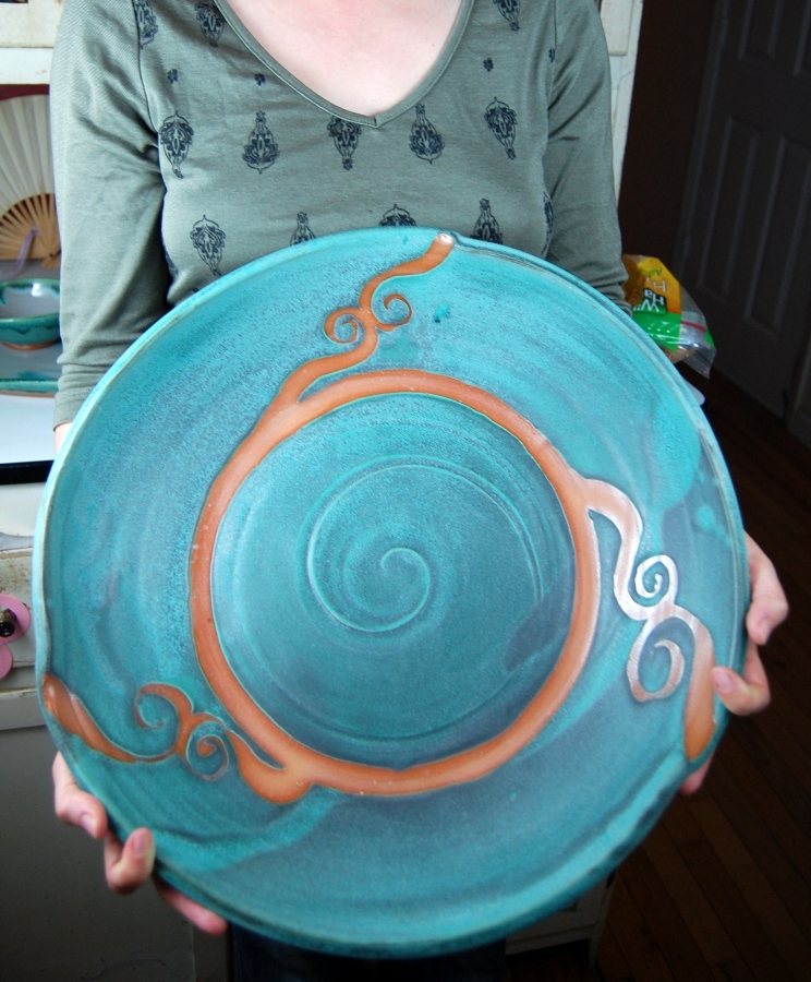 Hand Thrown Pottery Platter Huge Handmade Pottery Serving Platter in ...